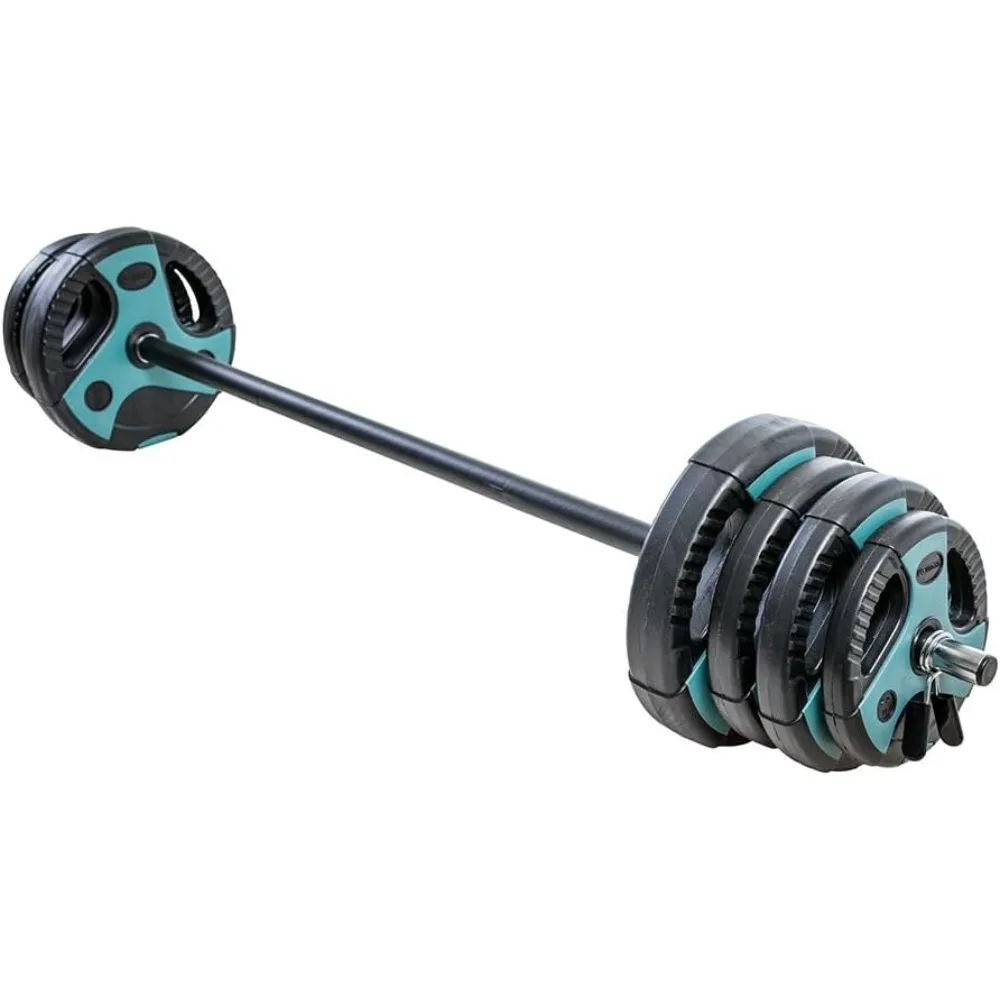 54-LB-Perfect-Barbell-Weight-Set-for-Home-Gym-with-55-padded-Bar ...