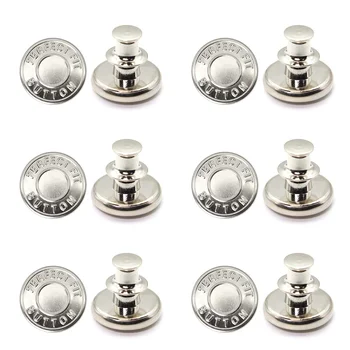 6pcs-Adjustable detachable jeans button Sew free vintage metal button ...