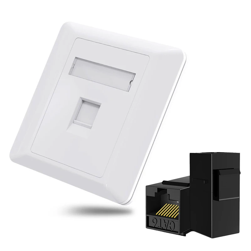 5pcs-1Port-white-86-Wall-Face-plate-Faceplate-CAT6-Straight-Through ...