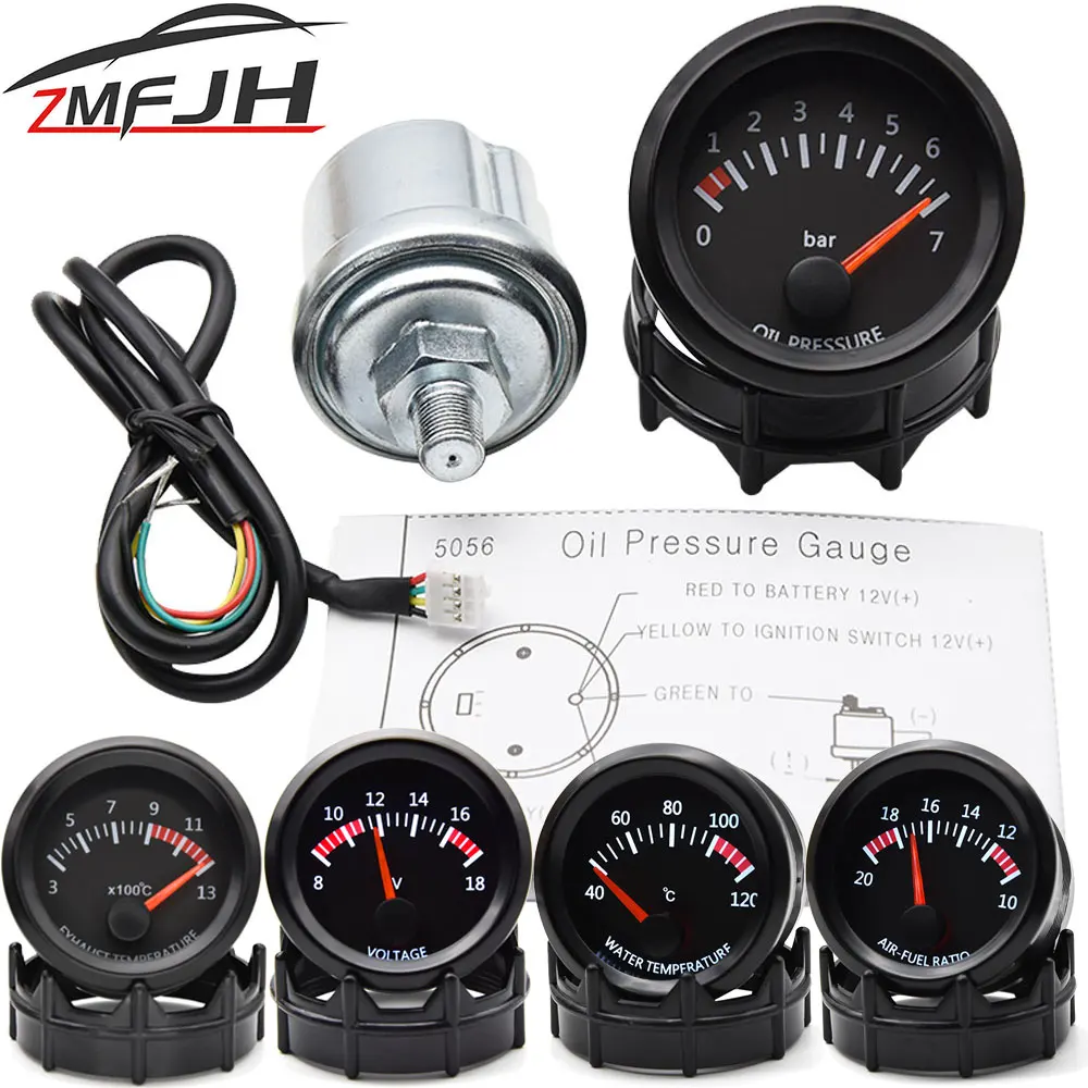 2" 52mm 12v Universal Auto Car Oil Pressure Gauge 0-7bar Oil Press ...
