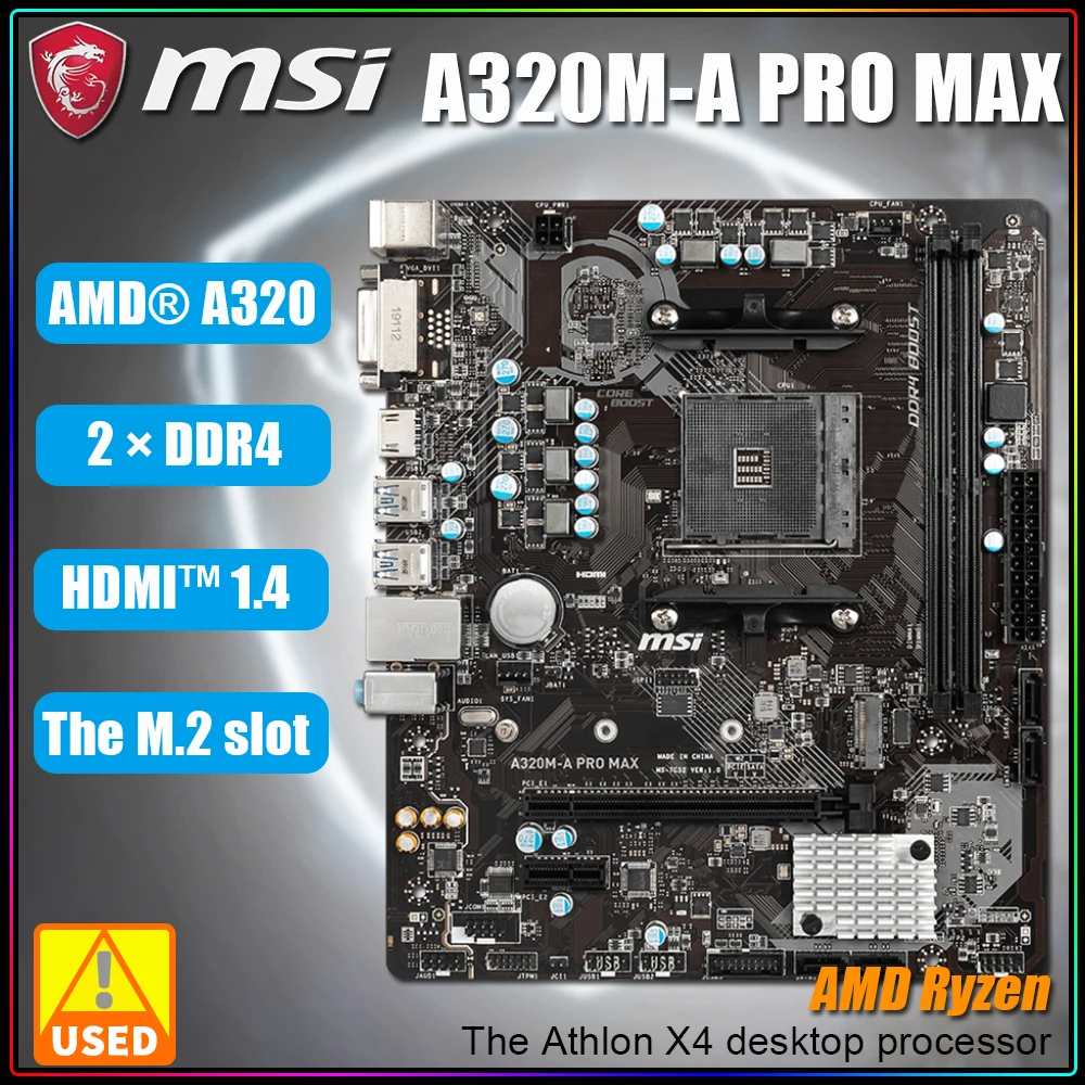 Placa-base-MSI-A320M-A-PRO-MAX-AMD-AM4-con-Core-Boost-DDR4-Boost-3200 ...