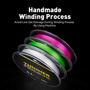 LEYDUN Micro THINNER Fishing Lines 100m 150m MT8 4 Strands Braided PE ...