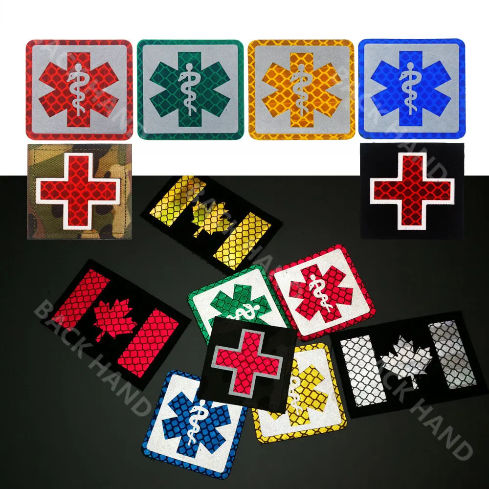 Rescue Snake PVC Badge MEDIC Skull Medical Armband IR Glow-in-the-dark ...