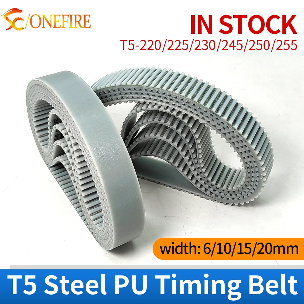 T5 polyurethane steel wire timing belt T5 220/225/230/245/250/255 ...