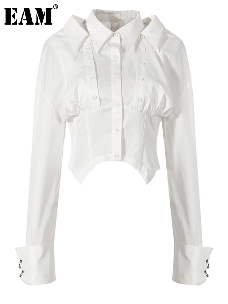 Eam Spring Women Clothing | Eam New Summer Lapel | Irregular Shirt Eam ...