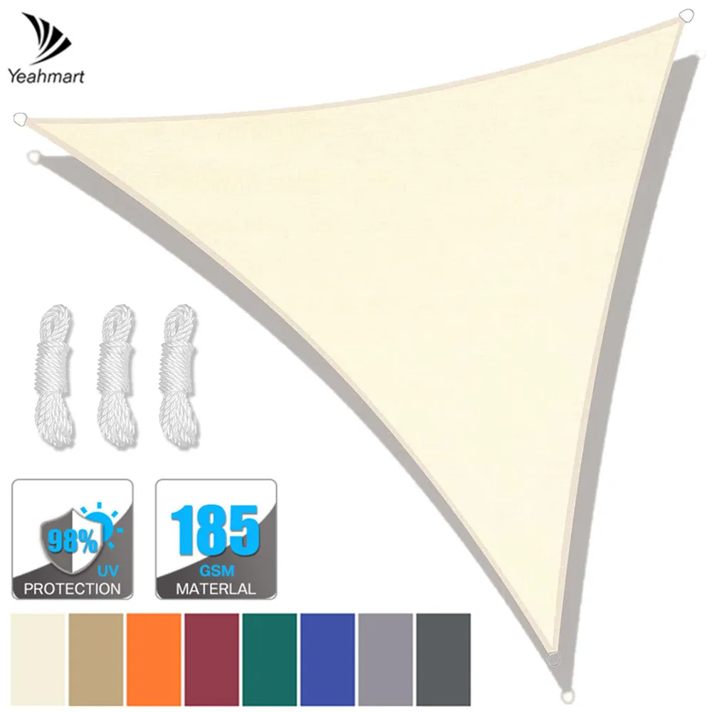Triangle-Sun-Shade-Sails-Waterproof-98-UV-Block-Sun-Shade-Canvas-180GSM ...