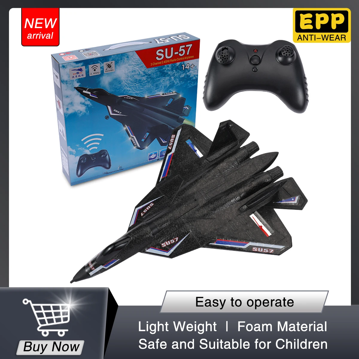 Su57 Rc Plane Radio Remote Control Airplane Hand Throwing Foam Electric ...