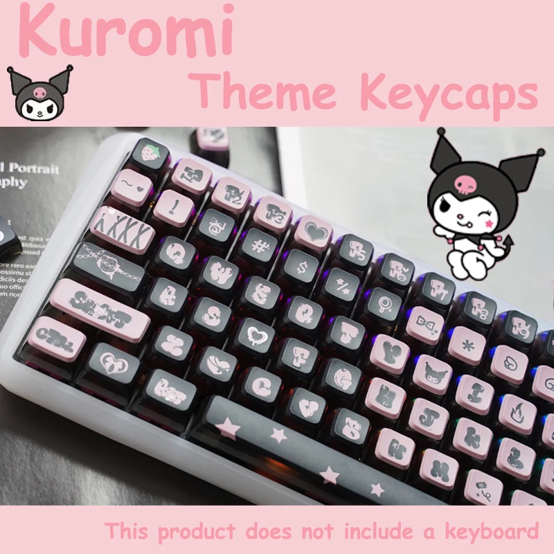 Sanrio-Kawaii-Kuromi-Anime-Keycaps-Cartoon-Style-PBT-Mechanical ...