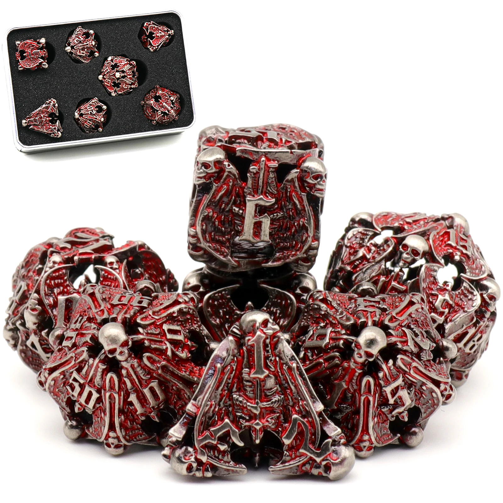 ZHOORQI-Hollow-Metal-DND-Dice-Set-D-D-Dice-Set-para-Role-Games ...
