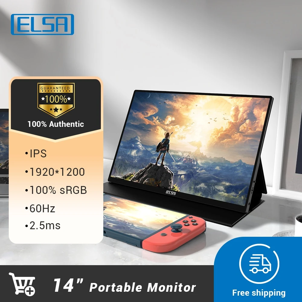 ELSA 14 Inch Portable Monitor FHD 1920X1200 With Type C Mini HDMI ...