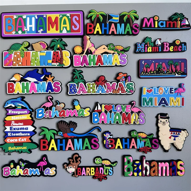 Bahamas-Miami-Chile-Australia-Barbados-Travel-Souvenir-PVC-Fridge ...