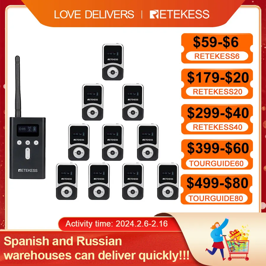 Retekess-T130S-Wireless-Tour-Guide-Kit-Church-Translation-System-Long ...