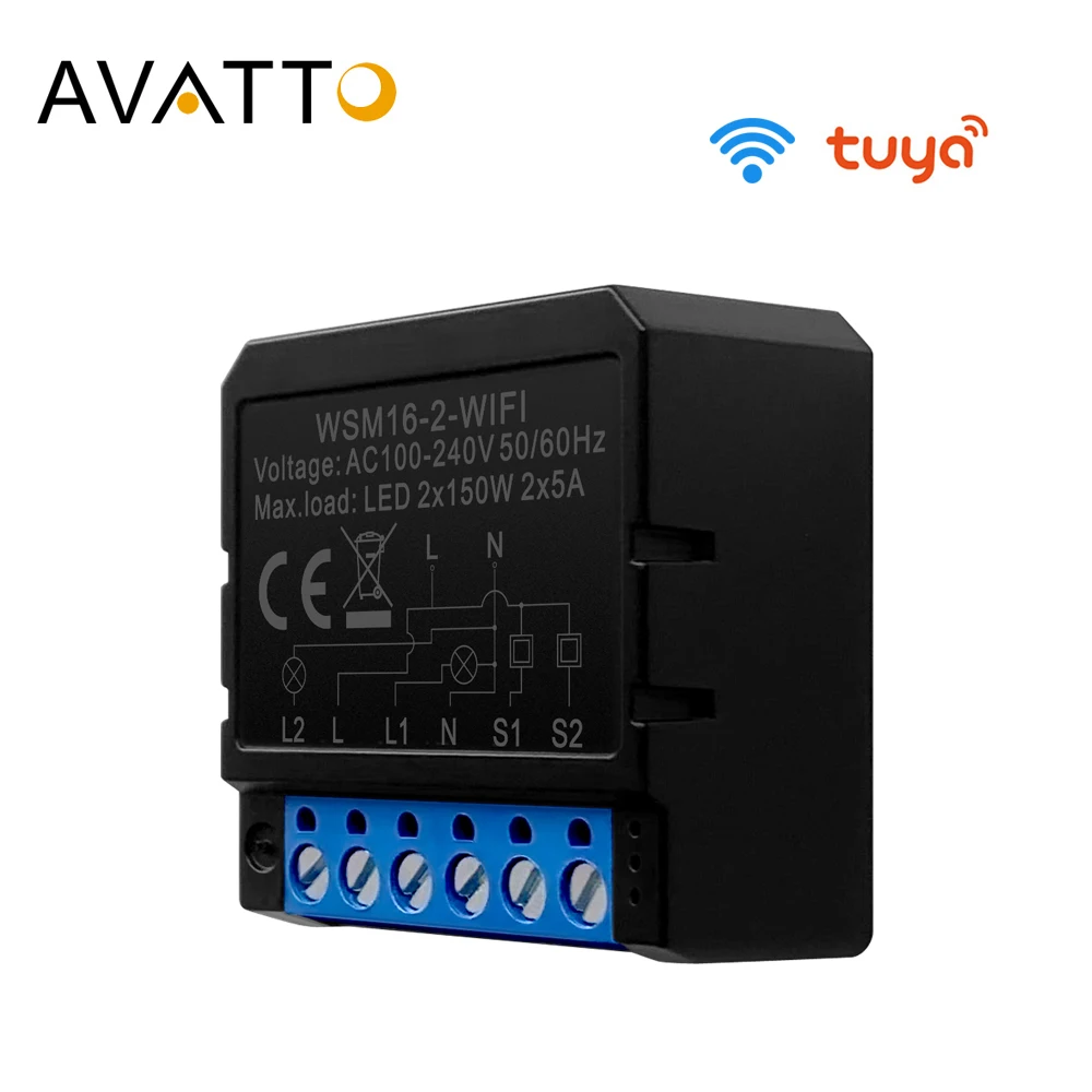 AVATTO Tuya WiFi Switch Module with 1/2/3/4 gang 2 Way Control, Smart ...