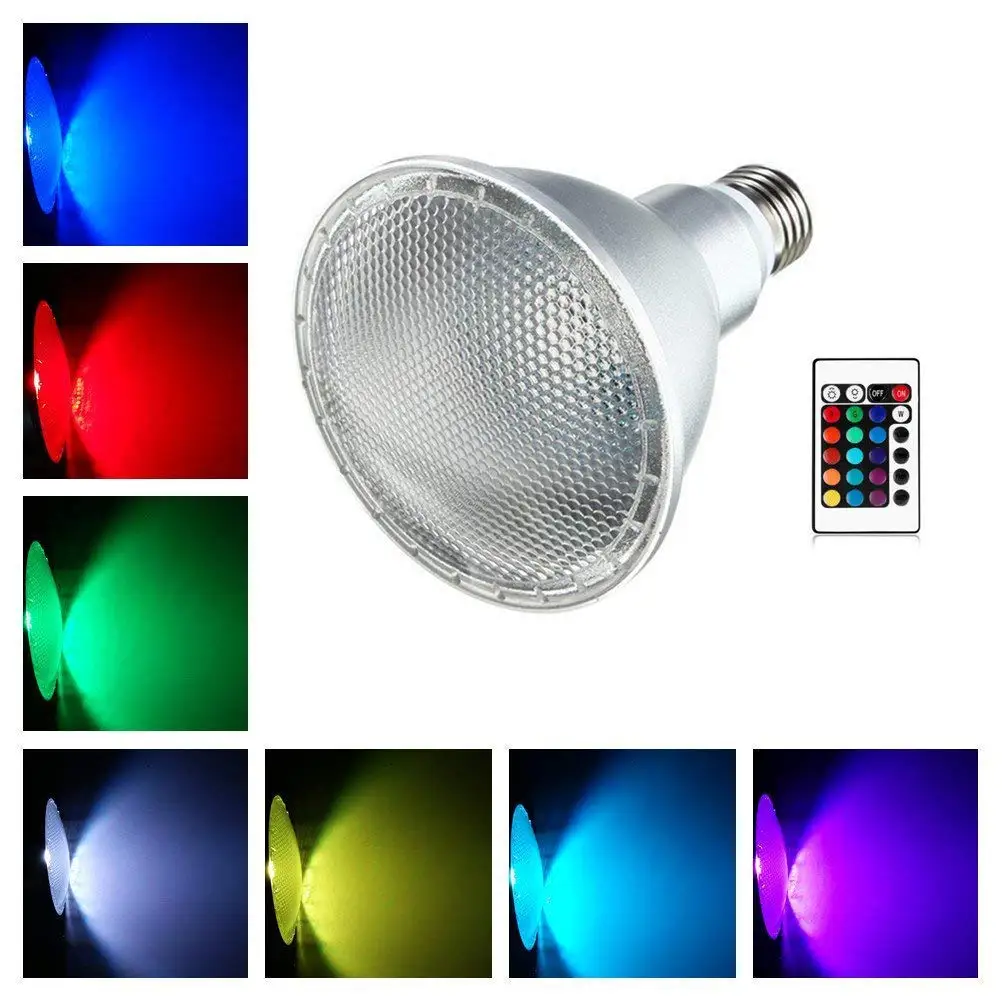 Dimmable-RGB-PAR30-PAR38-Par-Light-E27-10W-LED-Spotlight-Bulb-Flood ...