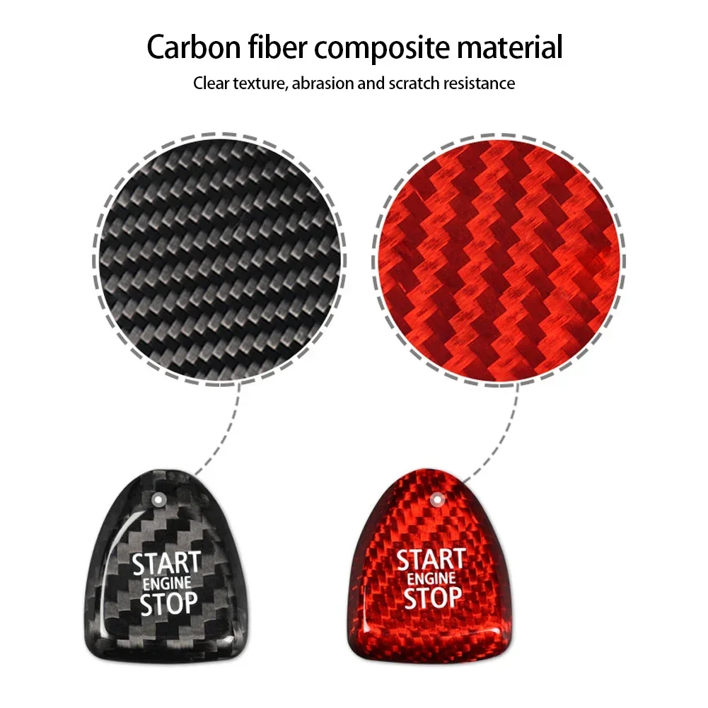 Carbon-Fiber-Car-Ignition-Engine-Start-Stop-Button-Interior-Trim ...