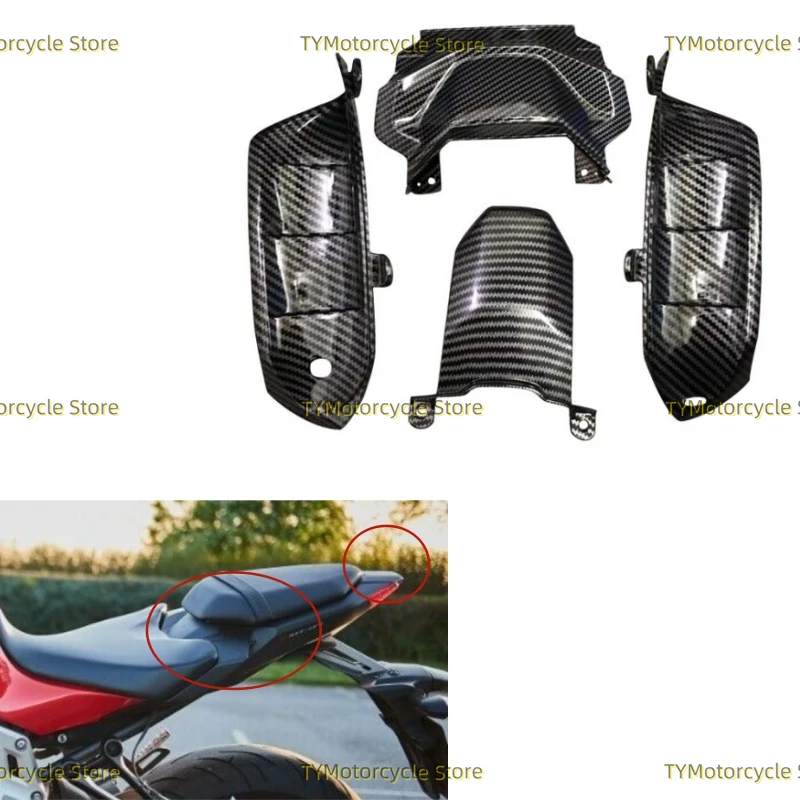Carbon-Fiber-coating-Motorcycle-Parts-Rear-Tail-Fairing-kit-Fit-For ...
