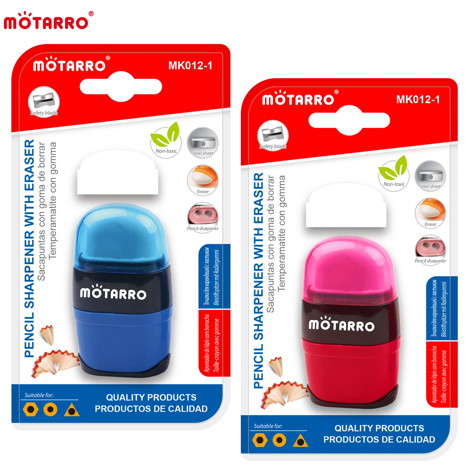 MOTARRO-1Pcs-2-in-1-Blue-Red-Eraser-with-Pencil-Knife-for-Pencil ...