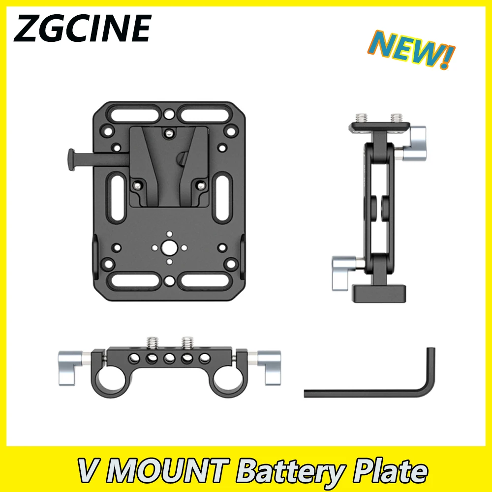 ZGCINE-VR-VR-02-V-Mount-Battery-Adapter-Plate-With-15MM-Rod-Clamp ...