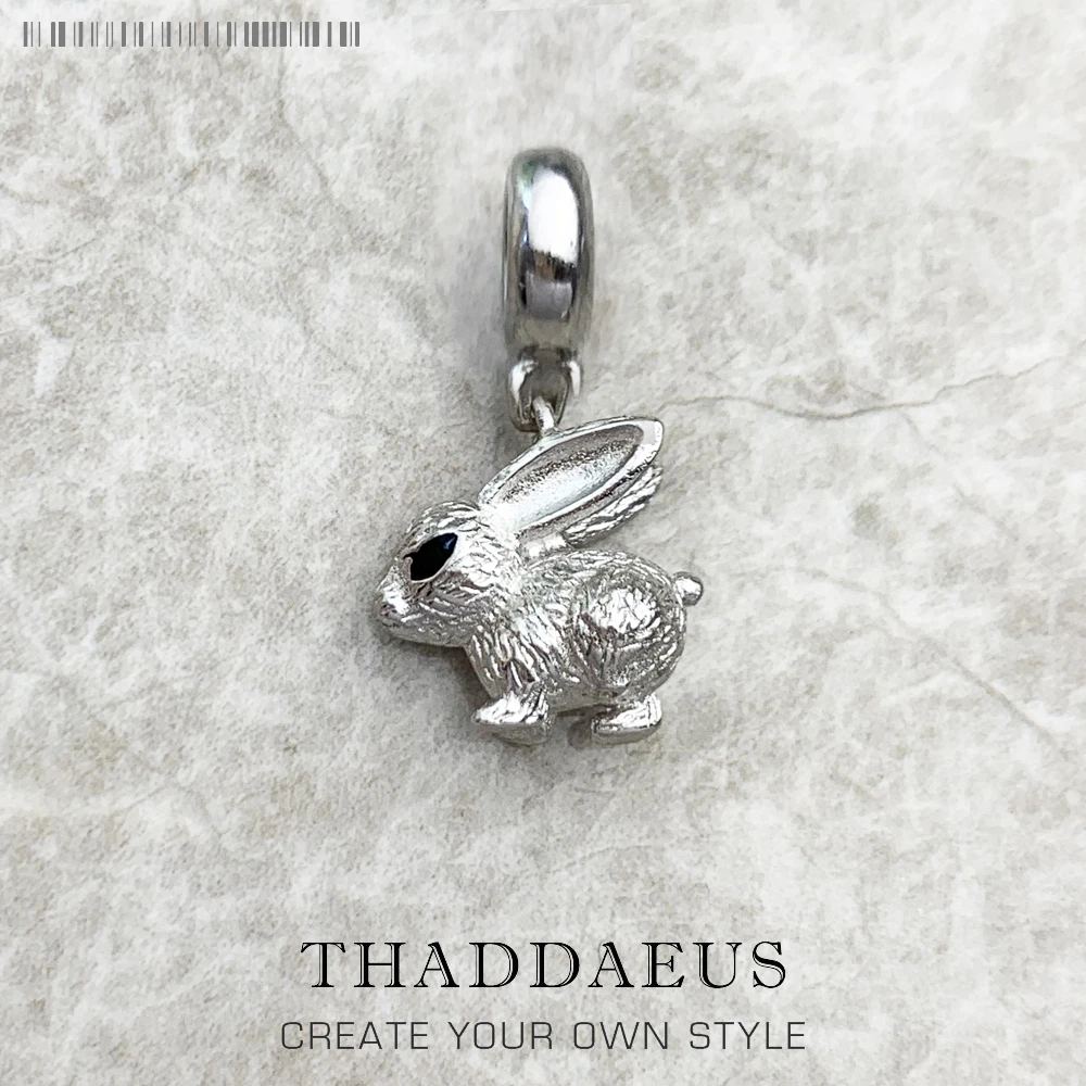 Authentic 925 Sterling Silver Elegance Lovely Rabbit Pendant Charm Cute ...