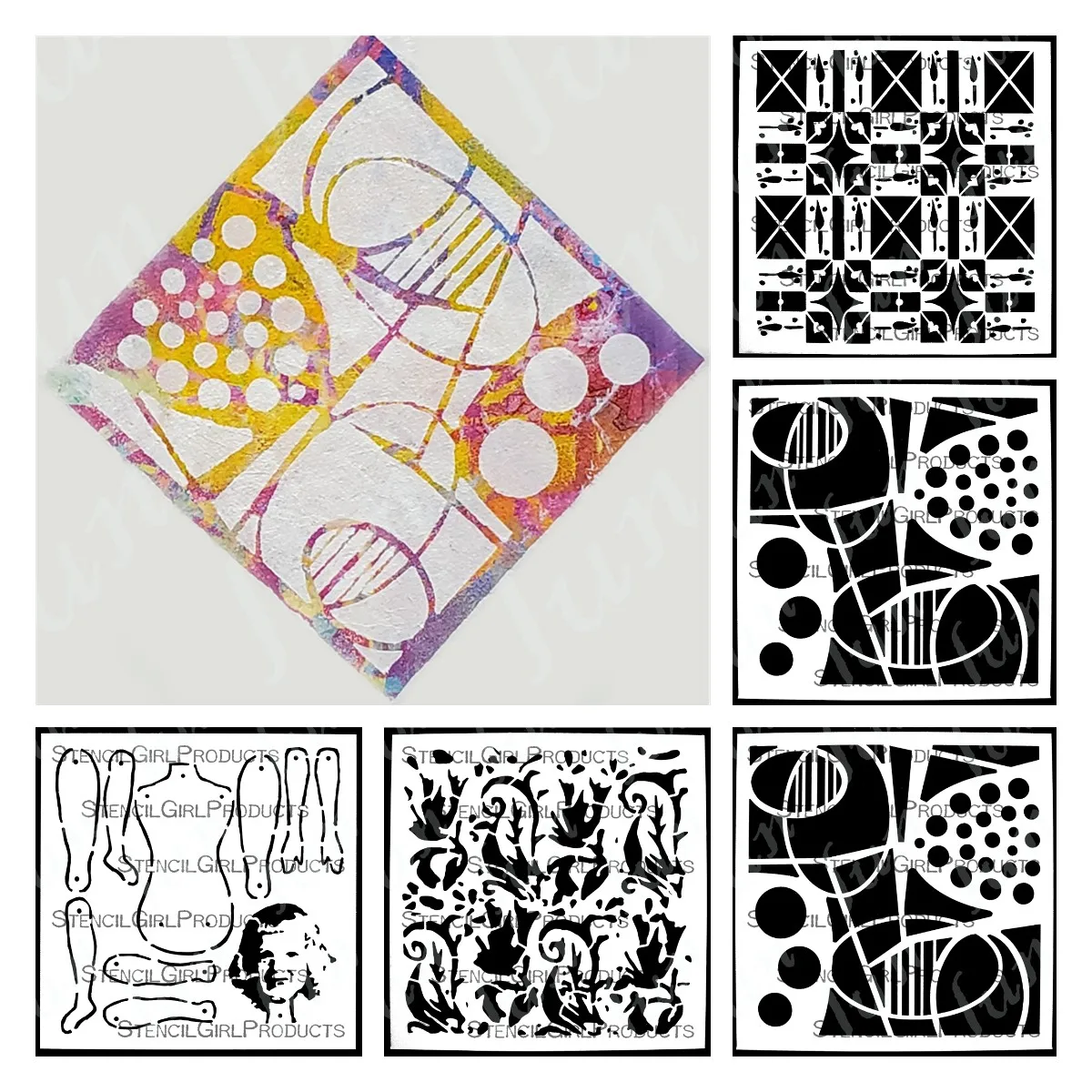 Paper Doll Stencil Drawing Layered Stencils Reusable Crafts Template ...