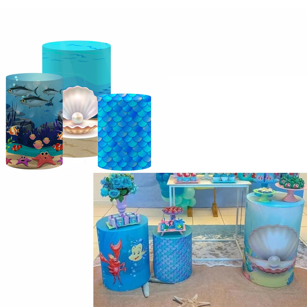 Underwater world Theme Cylinder Cover for Birthday Party, Wedding and ...