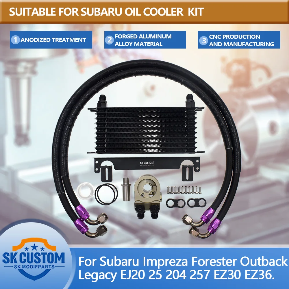 SK CUSTOM Oil Cooler Kit For Subaru Impreza Forester Outback Legacy ...