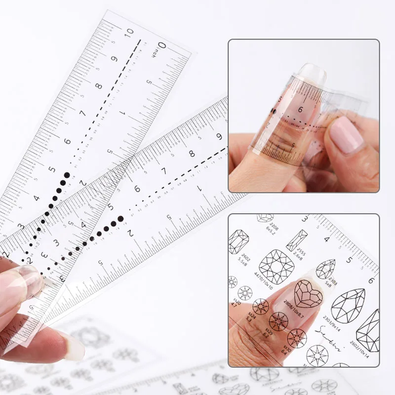 Nail-Measure-Easy-Ultra-Thin-Soft-PVC-Ruler-Manual-Fake-Nails-Measuring ...