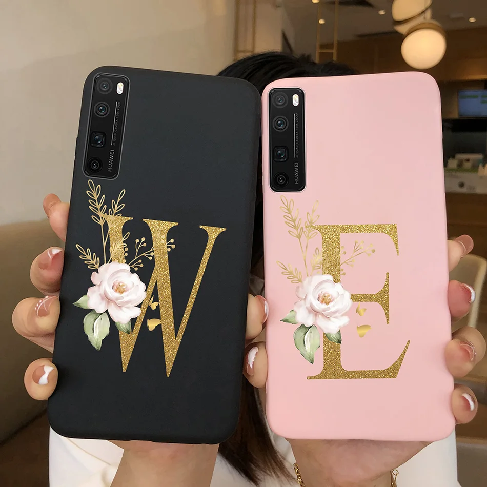 Case-For-Huawei-Nova-7-SE-Bumper-Flower-Letters-Silicone-Soft ...