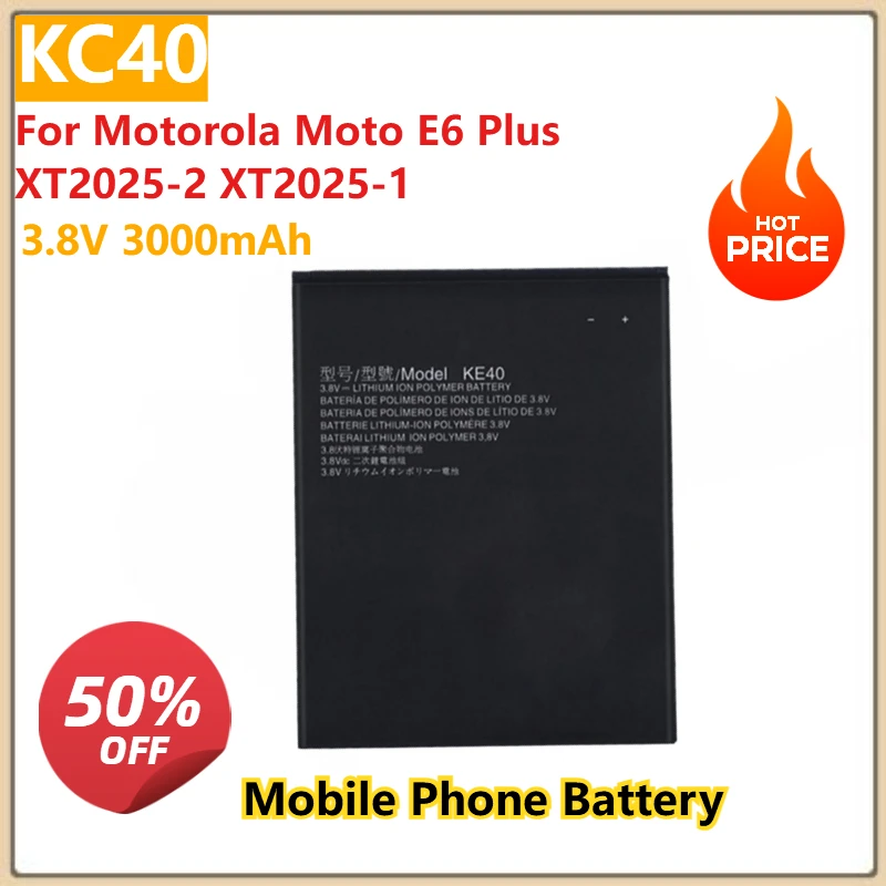 KC40 Phone Battery KC40 3.8V 3000mAh For Motorola Moto E6 Plus XT2025-2 ...