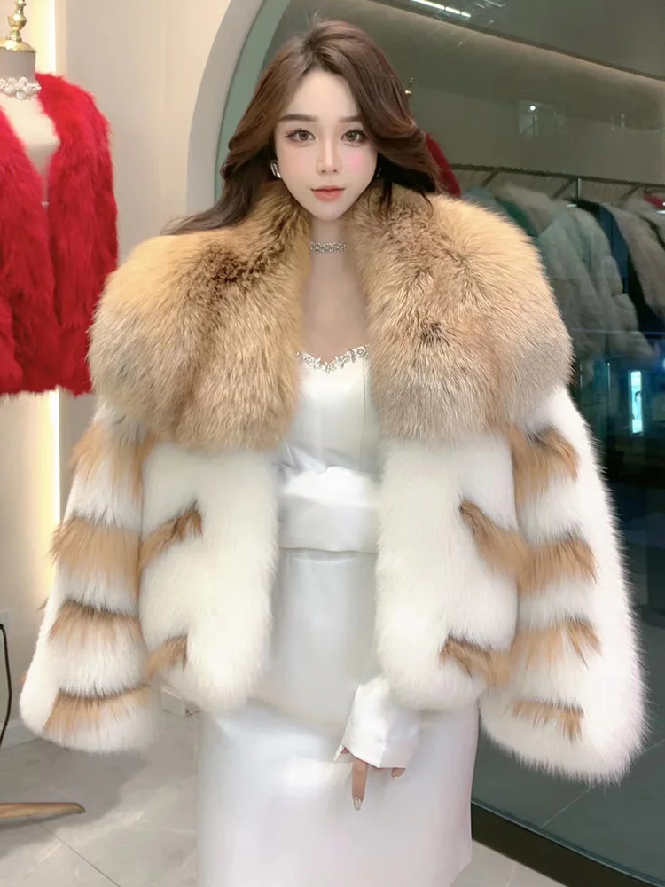 OFURTEBUY Natural Real Fox Fur Coat Women Fur Coat For Women Warm ...