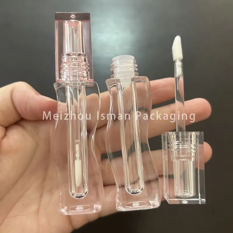 50pcs-Empty-3ml-clear-pink-wavy-line-lip-glaze-tubes-wave-lipstick ...