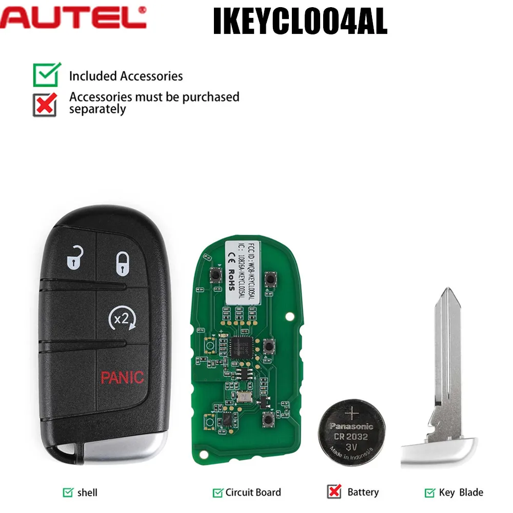 AUTEL-IKEYCL004AL-IKEYCL005AL-para-Chrysler-4-botones-5-botones-llave ...