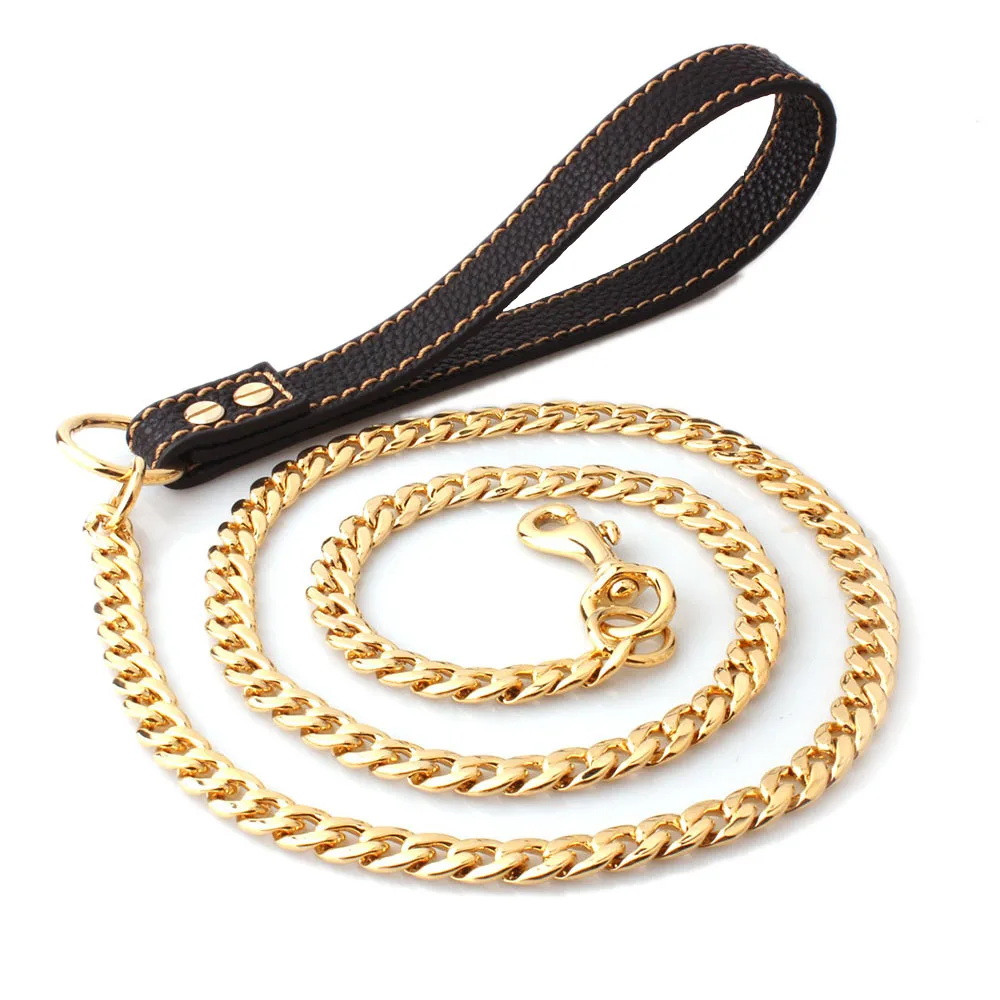 Premium Rustproof Stainless Steel Dog Leash 316 NK Golden Chain for ...