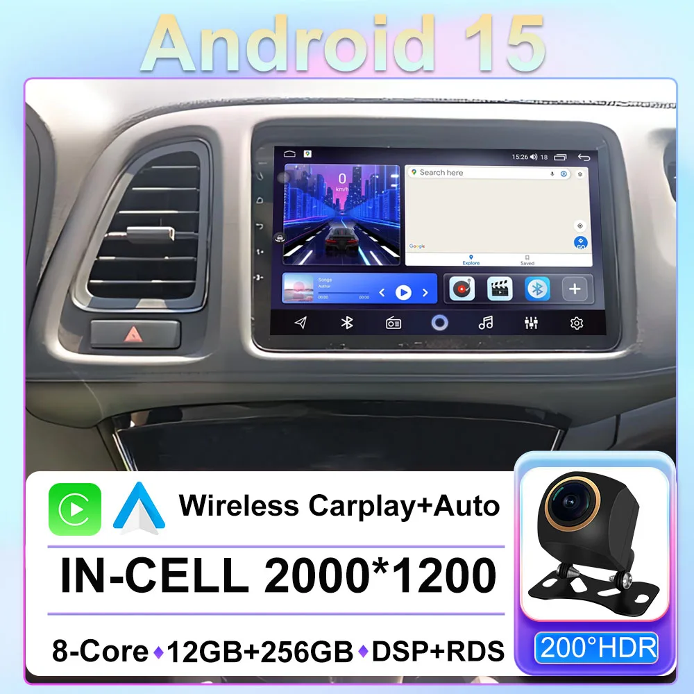 Car Radio Android 15 For Honda Vezel HR V HRV XRV 2015 2016 2017 2018 ...