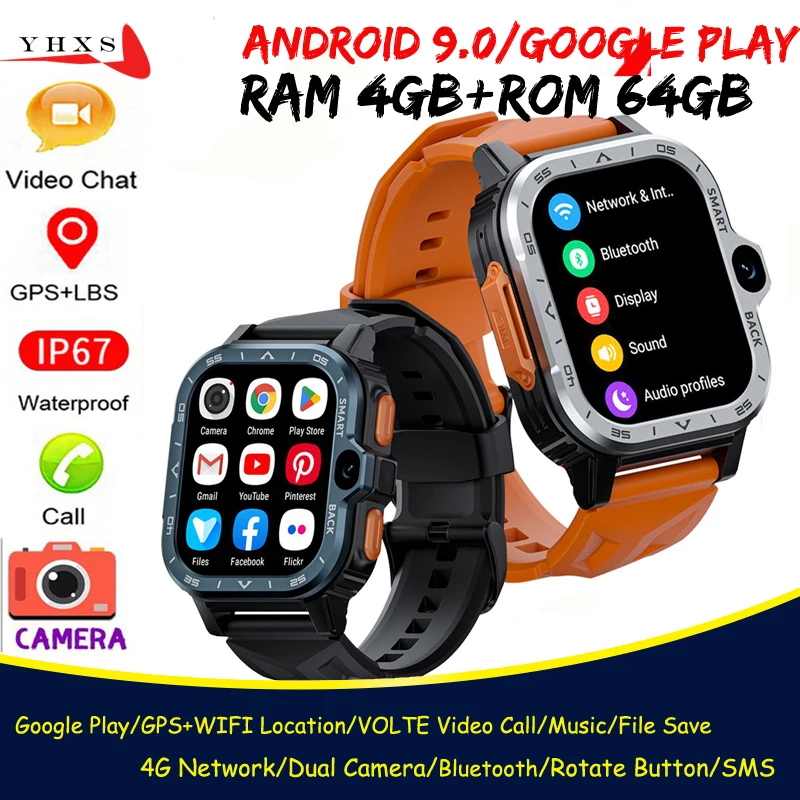 IP67-Waterproof-Android-Smart-Watch-Google-Play-Dual-Camera-GPS-Wifi-4G ...