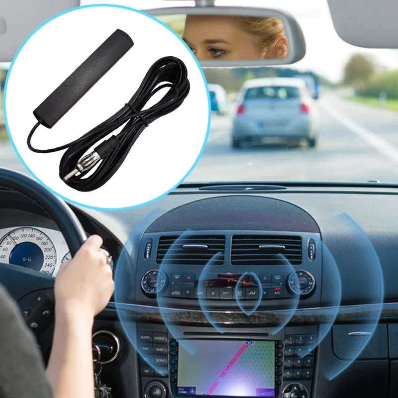 Car-Radio-Signal-Amplifier-FM-Antenna-Universal-Cable-Vehicle-Adhesive ...
