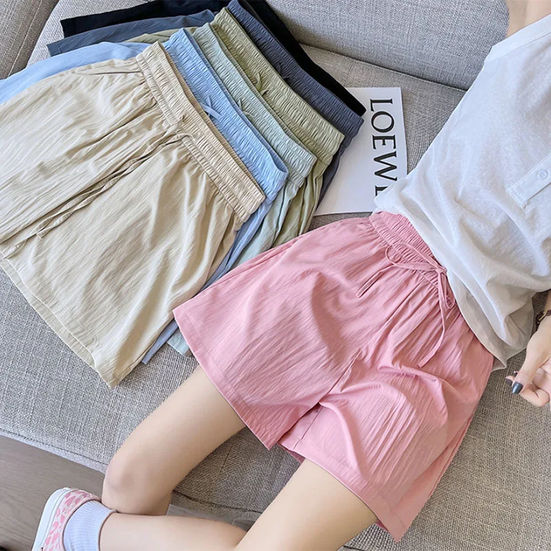 Summer Thin Casual Shorts for Women Solid Color All-Match Simple Loose ...