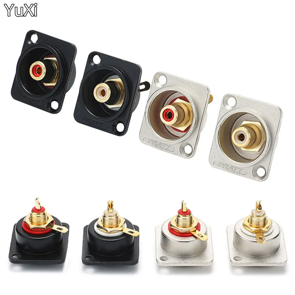 YUXI 1PCS Excellent RCA Panel Mount Chassis Connector, Female, Silver ...