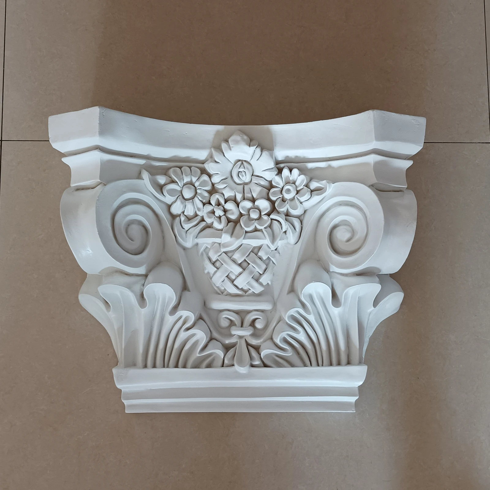 Polyurethane Flat Roman Columns Caps Pillars Capitals Wall Cornice ...