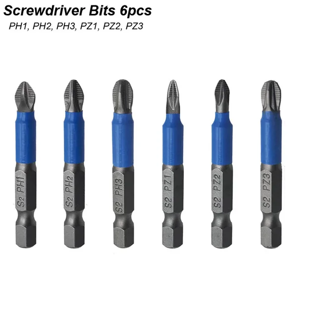 Magnetic Screwdriver Bits Set PH1 PH2 PH3 PZ1 PZ2 PZ3 Anti-slip 1/4 Hex Shank Fit Hand Electric ...