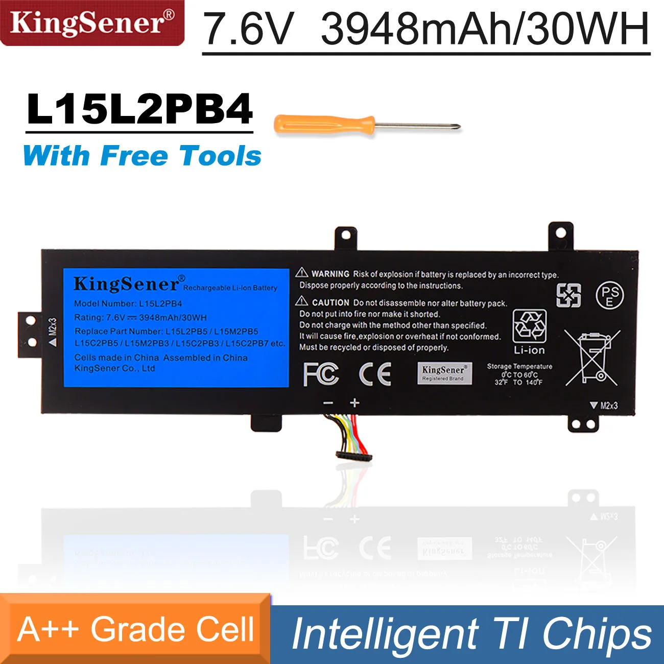 KingSener L15L2PB4 Laptop Battery For Lenovo IdeaPad 310-15ISK 310 ...