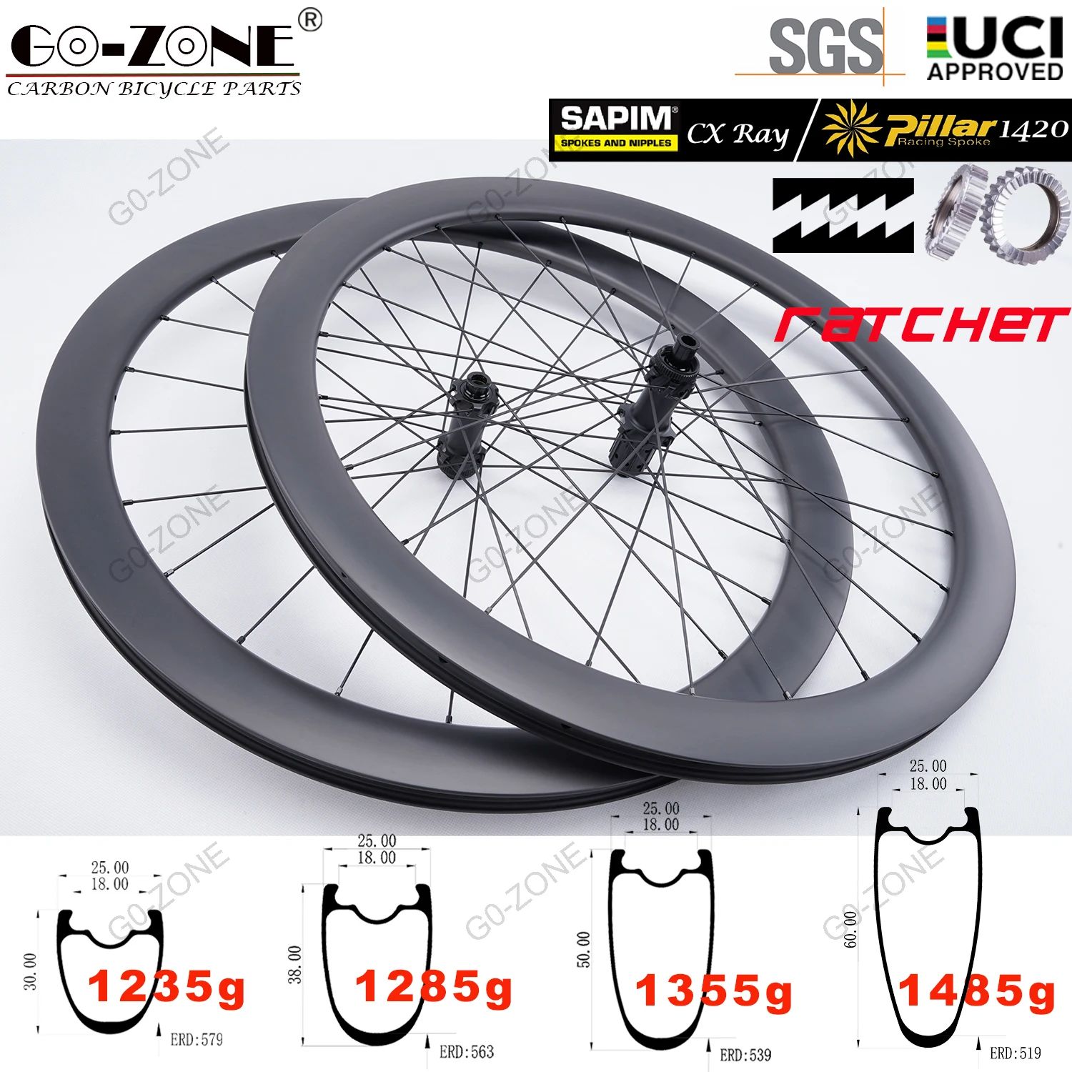 700c-Carbon-Road-Wheels-Disc-Brake-Super-Light-1235g-R270D-Ratchet ...