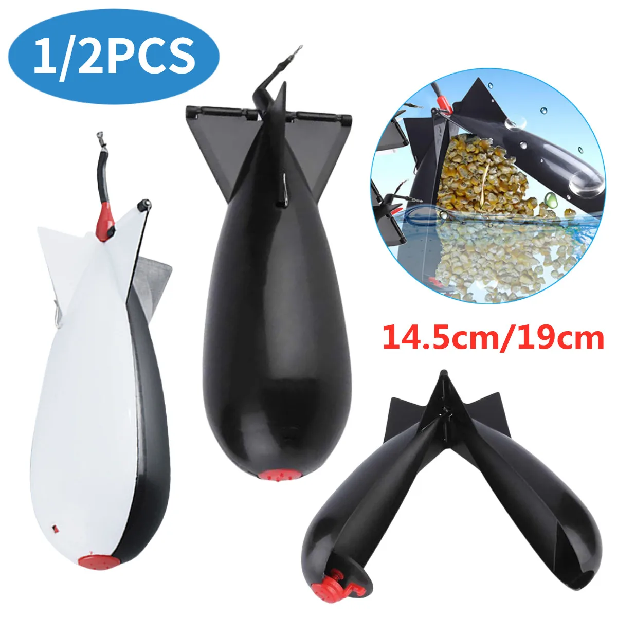 1-2PCS-Carp-Fishing-Rockets-Bomb-Spomb-Fishing-Tackle-Rocket-Feeder ...