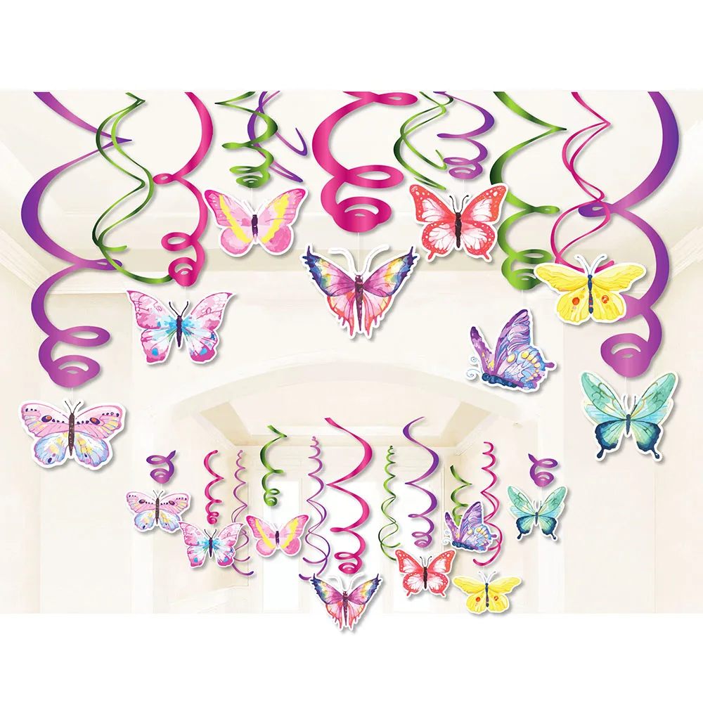 Spring Butterfly Insect Ceiling Hanging Swirls for Birthday Party ...