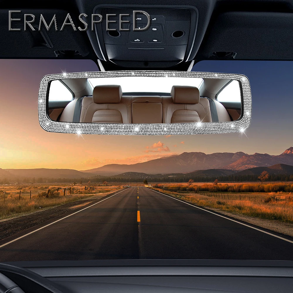 Car-Interior-Mirror-Universal-Auto-Rear-View-Mirrors-with-Rhinestone ...