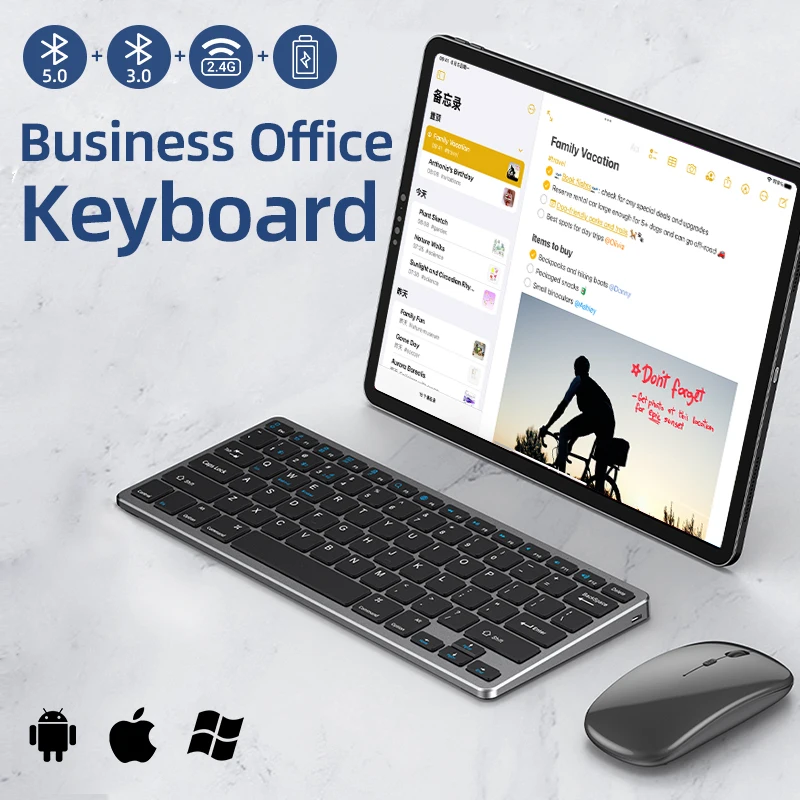 Thin-Rechargeable-Bluetooth-Wireless-Business-Keyboard-Bluetooth-5-0 ...