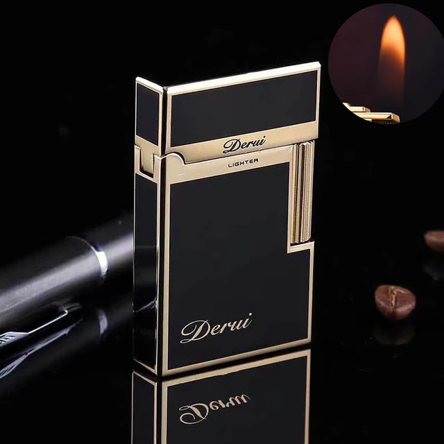 2023 DERUI Business Gas Lighter Compact Jet Butane Engraving Metal Gas ...