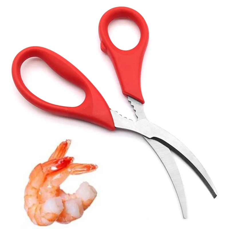 Sharp Curved Design Lobster Peeling Shrimp Scissors Kitchen Cutter ...
