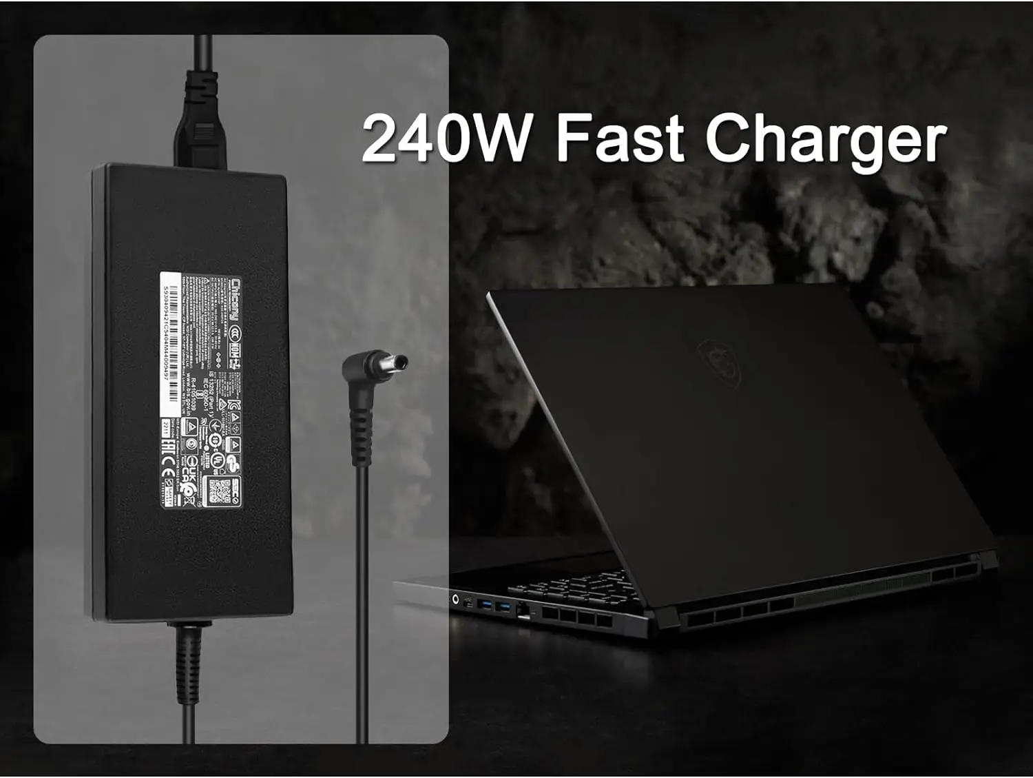 MSI GF63 GF66 Charger JUYOON 150W Laptop Charger - 20V 7.5A Replacement ...