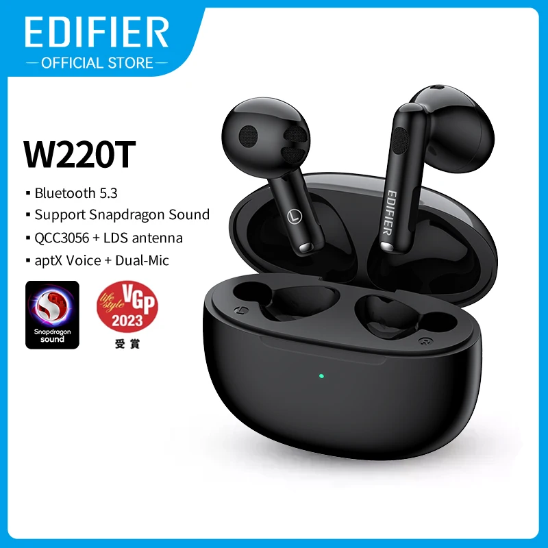Edifier-W220T TWS Fones De Ouvido Sem Fio Bluetooth, Som Snapdragon ...